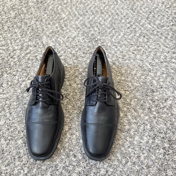 Clarks | Shoes | Clarks Mens Tilden Cap Toe Black Leather Oxford Size ...